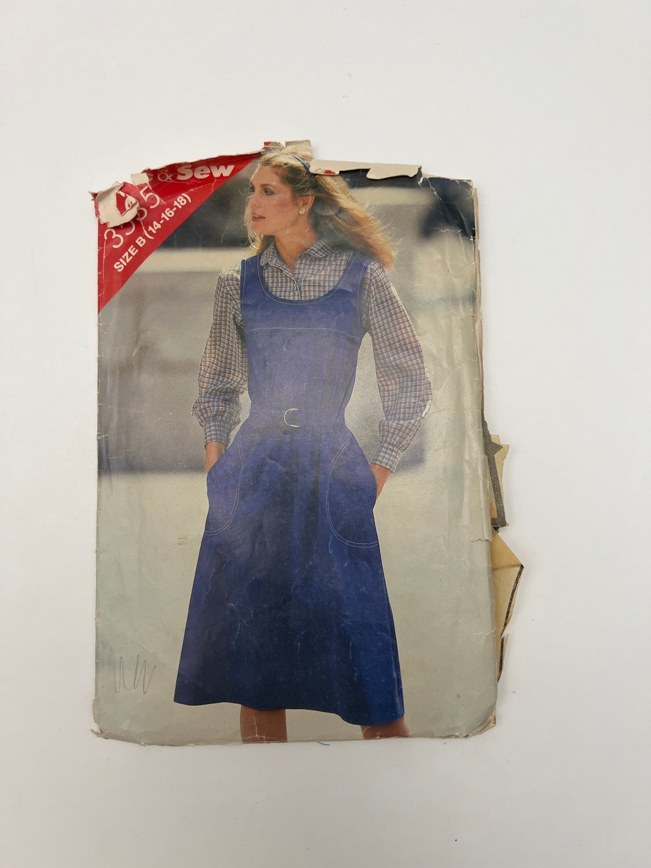 70s Loose Fitting A Line Jumper Pattern, Sleeveless Jumper Dress With ...