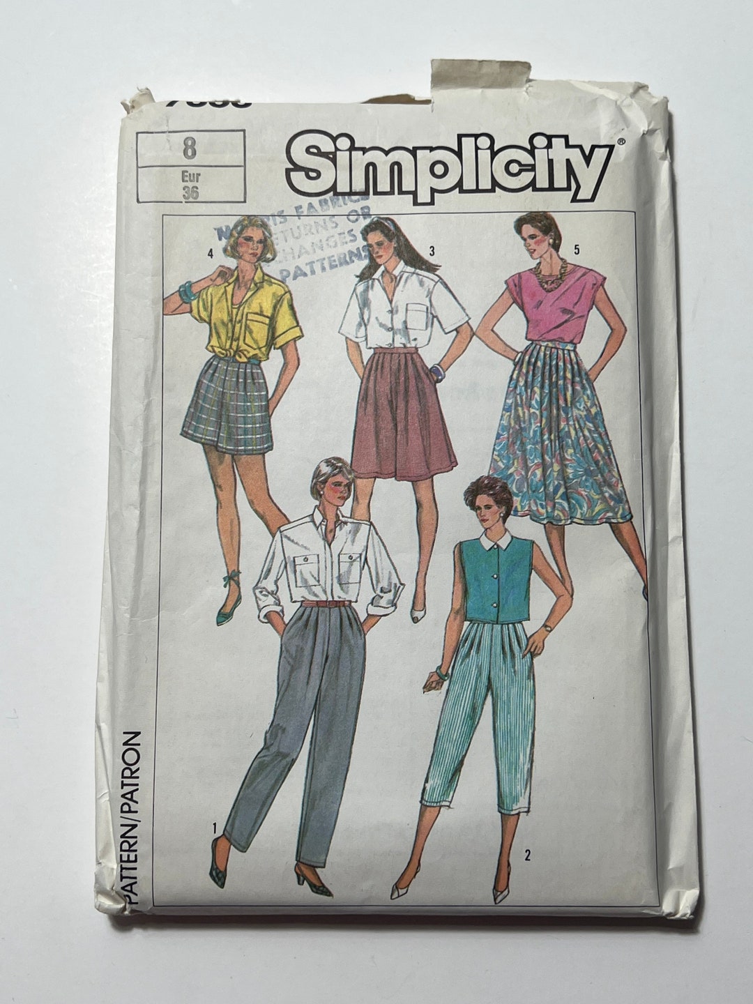 80s Pants, Capris, Shorts, and Skirt Pattern, Women's Bottoms With ...