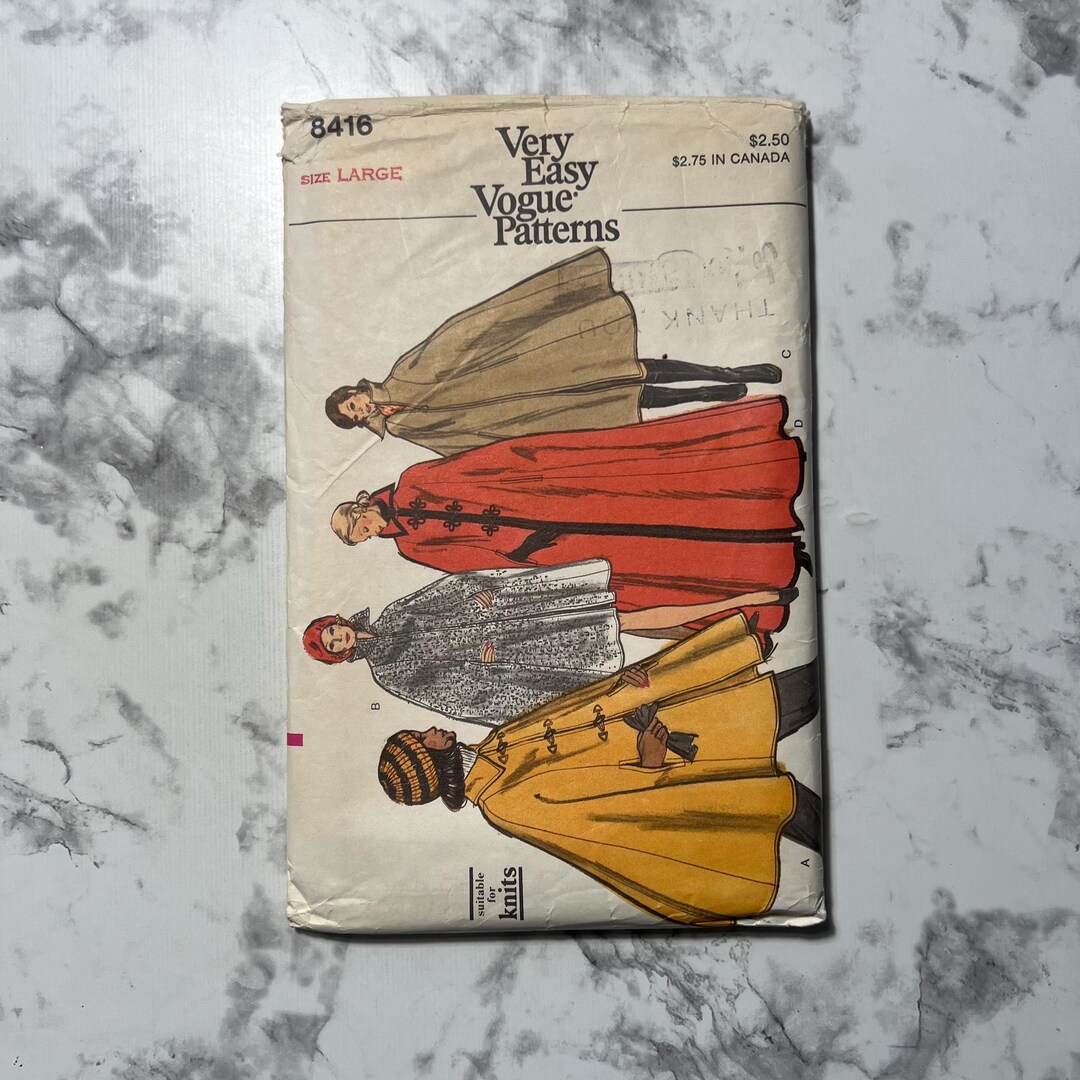 70s Very Easy Misses' Cape Pattern, Collared Winter Cape Pattern With ...
