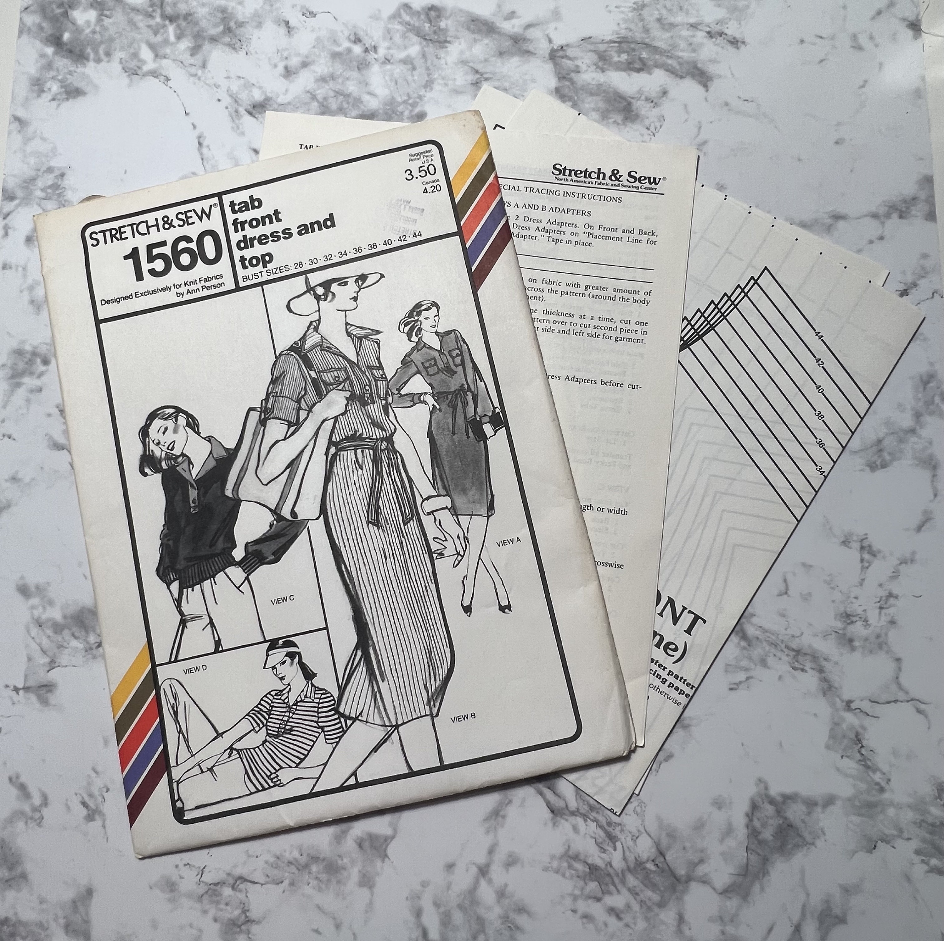 70s Tab Front Dress and Top Pattern, Long or Short Sleeve Dress and ...