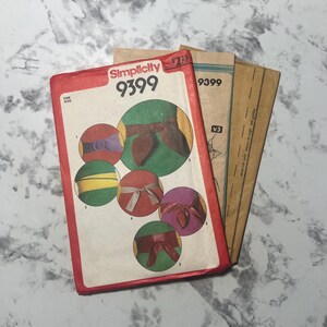 80s Misses' Set of Belts Pattern, Tie Waist Belt Pattern, Chunky Belt ...