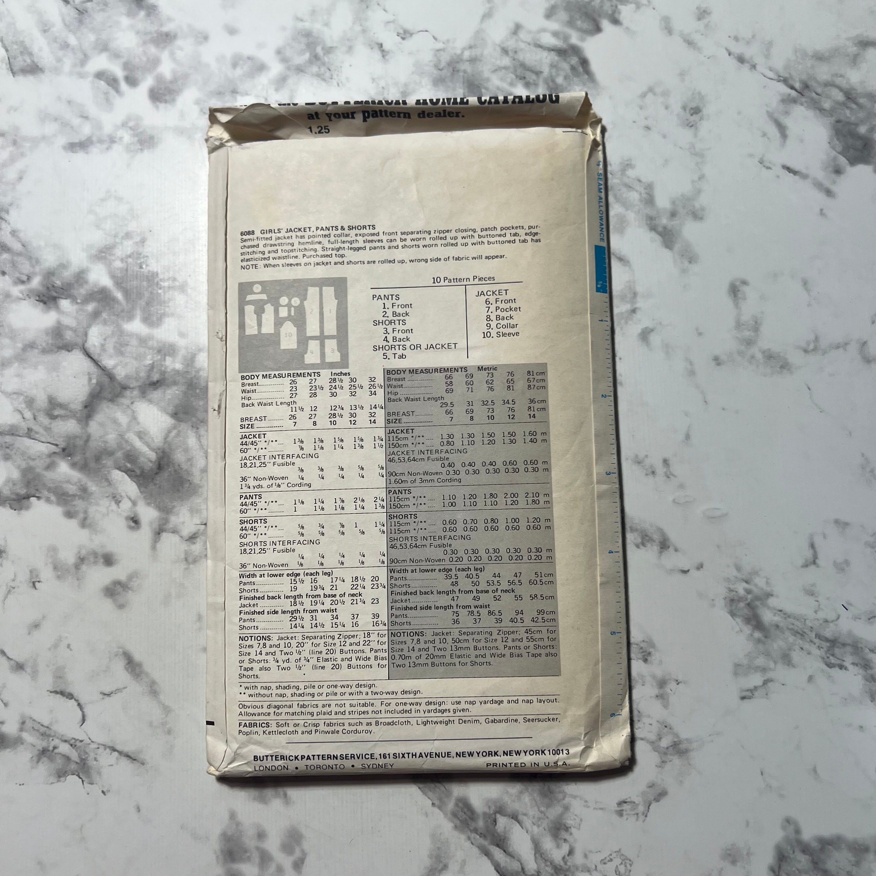 80s Fast and Easy Girls' Jacket, Pants, and Shorts Pattern, Easy ...