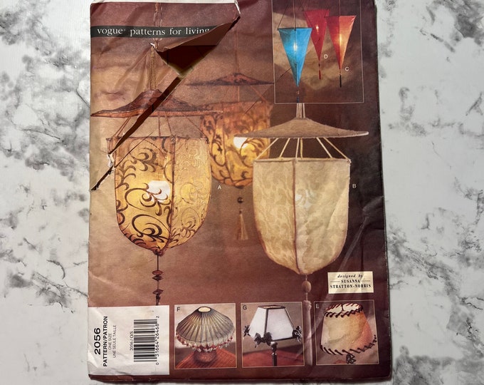 90s Vogue Patterns for Living Hanging Lamps and Lampshades Pattern ...
