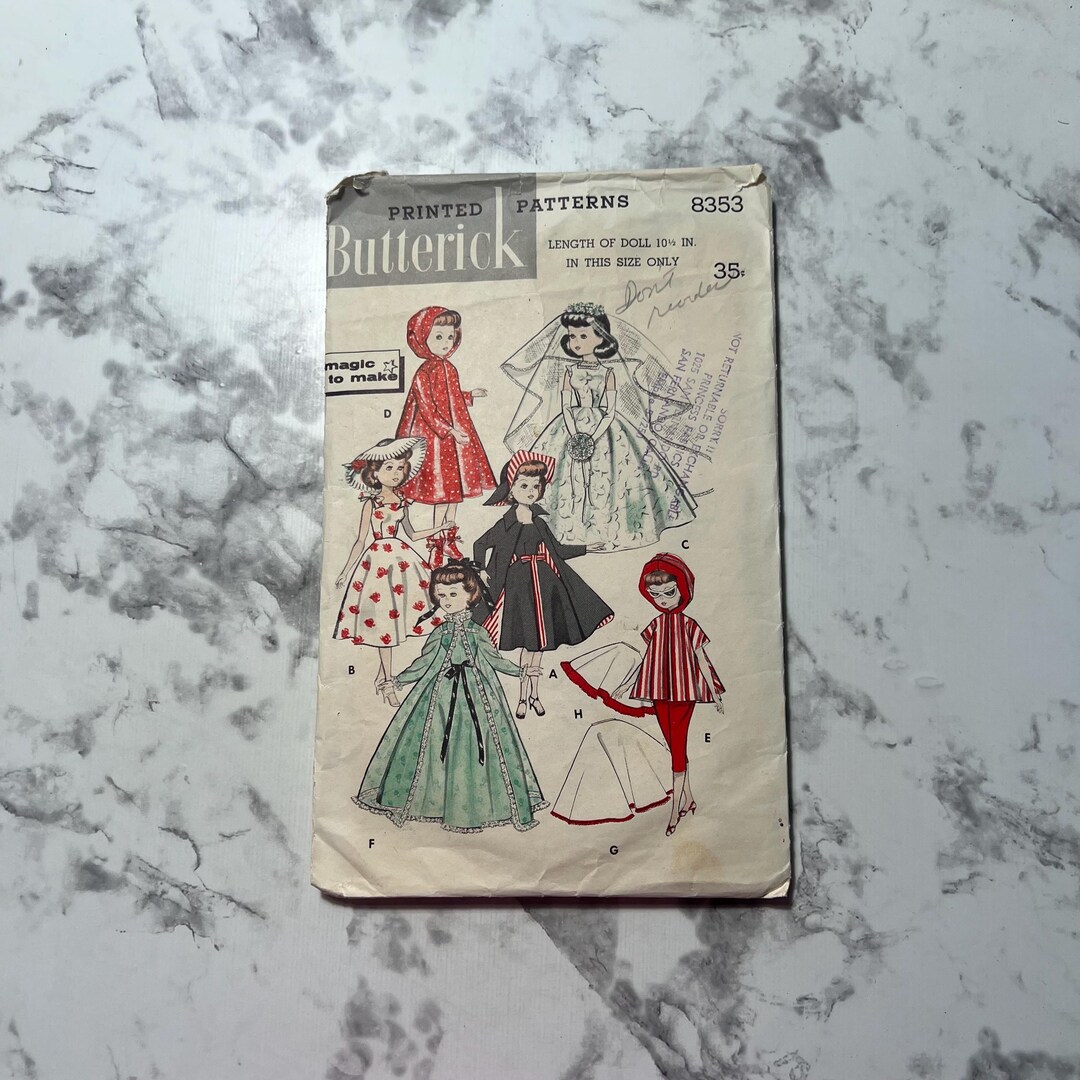 50s Magic to Make Popular Dolls' Wardrobe Pattern, Easy to Sew Barbie ...