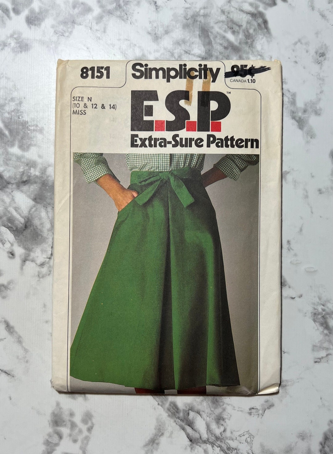 70s Extra Sure Pattern, Misses Back-wrap Skirt Pattern, Midi Length ...
