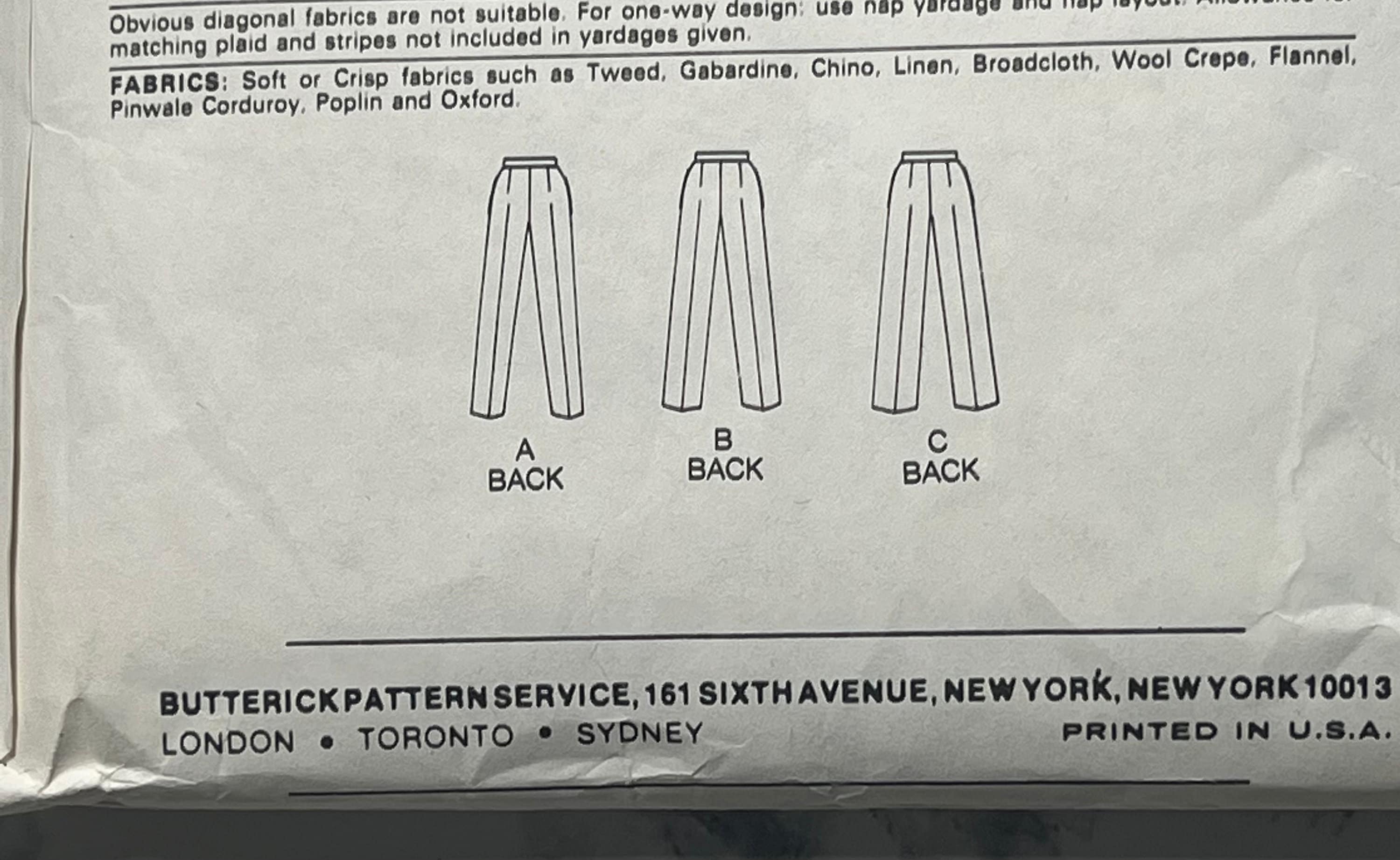 80s Misses Pants Pattern, Straight Leg Trousers Pattern in Proportioned ...