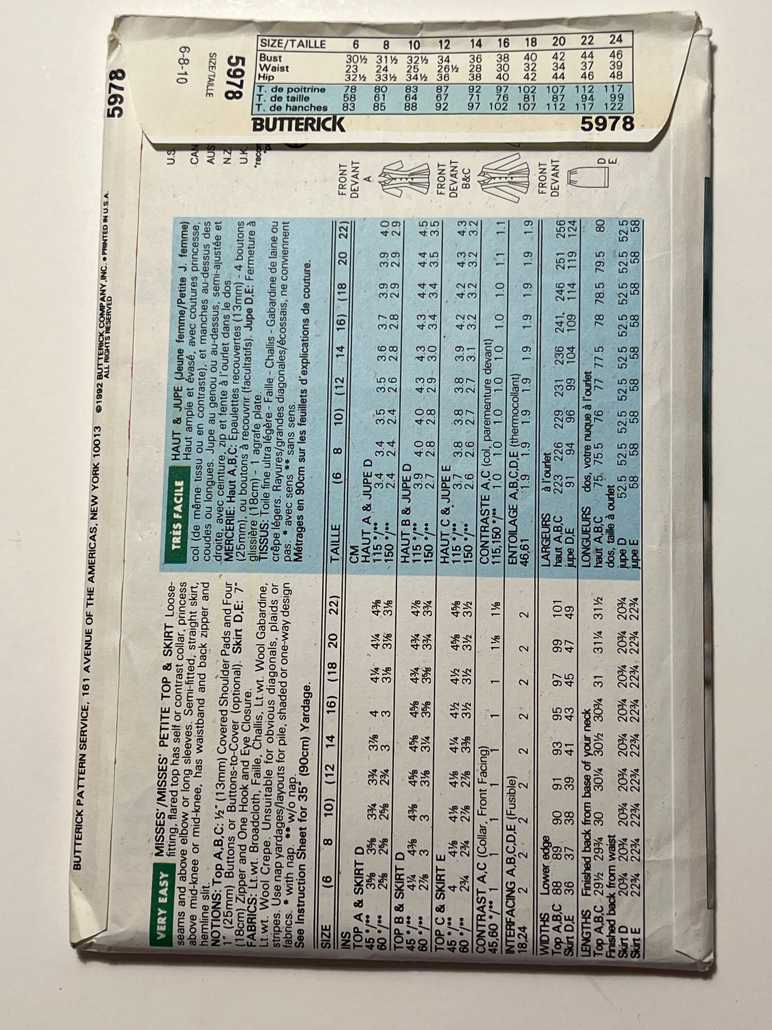 90s Women's Skirt Suit Pattern, Fast and Easy Blazer and Pencil Skirt ...