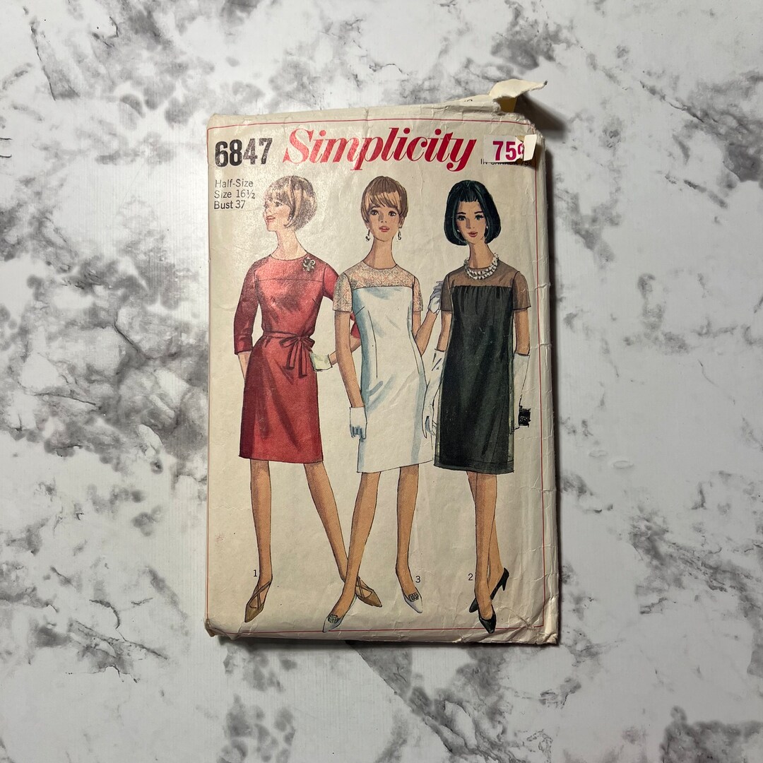 60s One-piece Dress Pattern in Misses' Sizes and Misses' & Women's Half ...