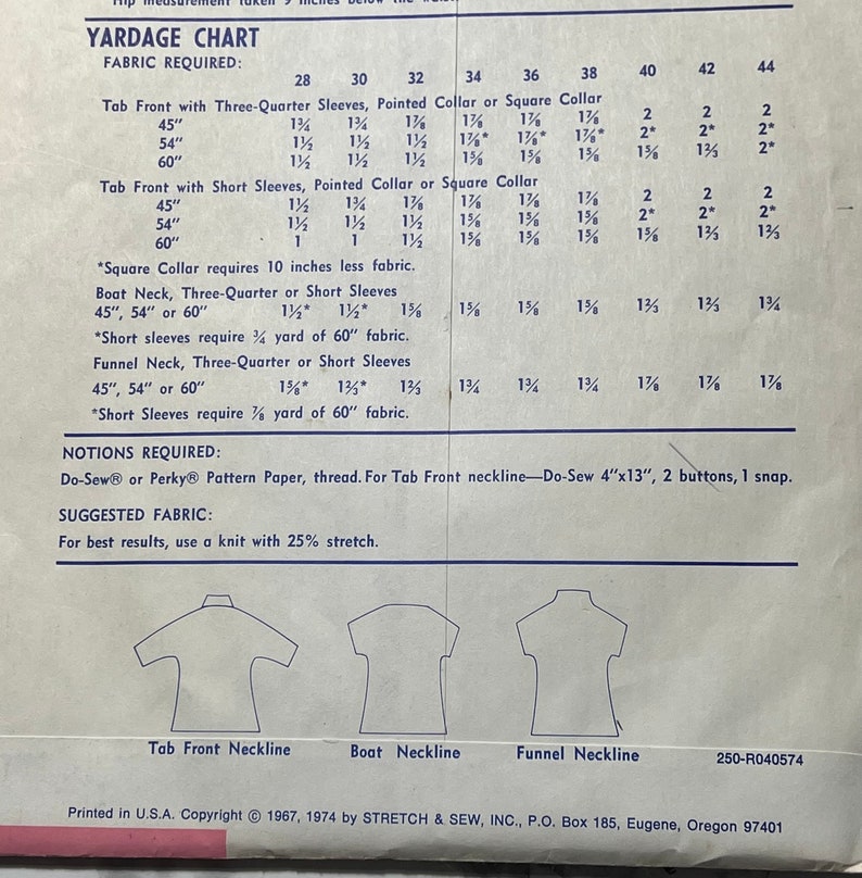 60s or 70s Tab Front Top Pattern With Cap Sleeves, Short Sleeve Shirt ...