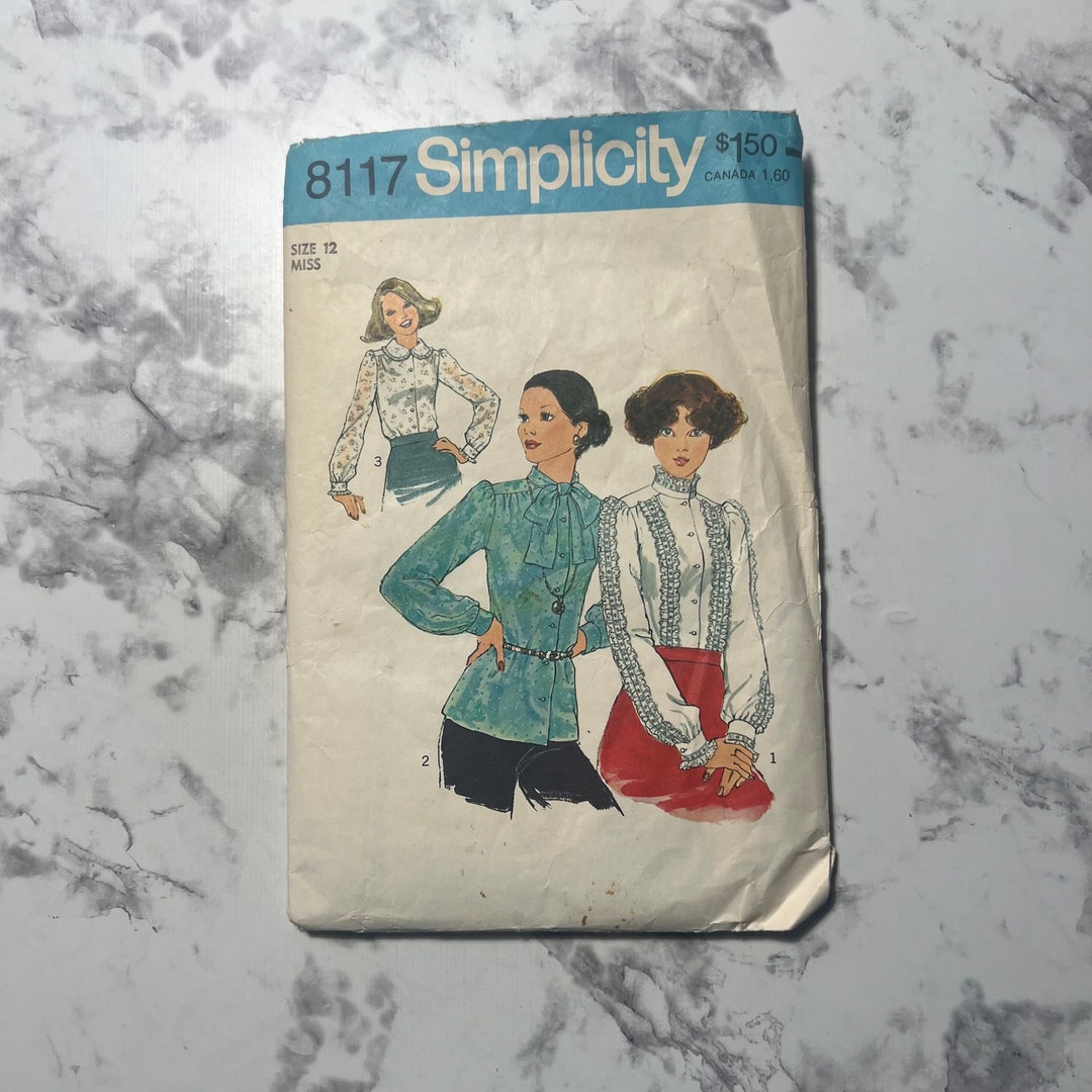 70s Misses' Blouses Pattern, MISSING COLLAR VIEW 3, Long Sleeve Button ...