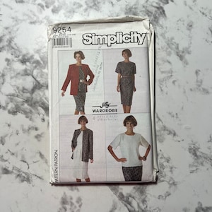 80s Misses'/miss Petite Skirts, Top, and Unlined Jacket Pattern, Jiffy ...