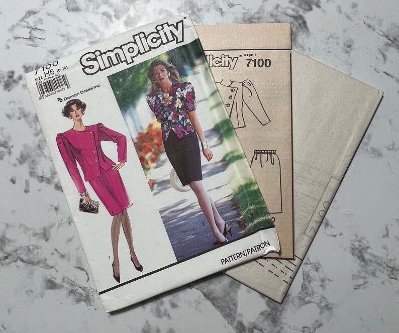 90s Easy Misses Suit-dress Pattern, Easy to Sew Women's Skirt Suit With ...