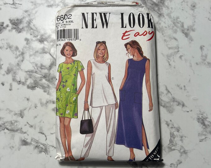 90s Easy Dress, Tunic, and Pants Pattern, Sleeveless Midi or Mini ...