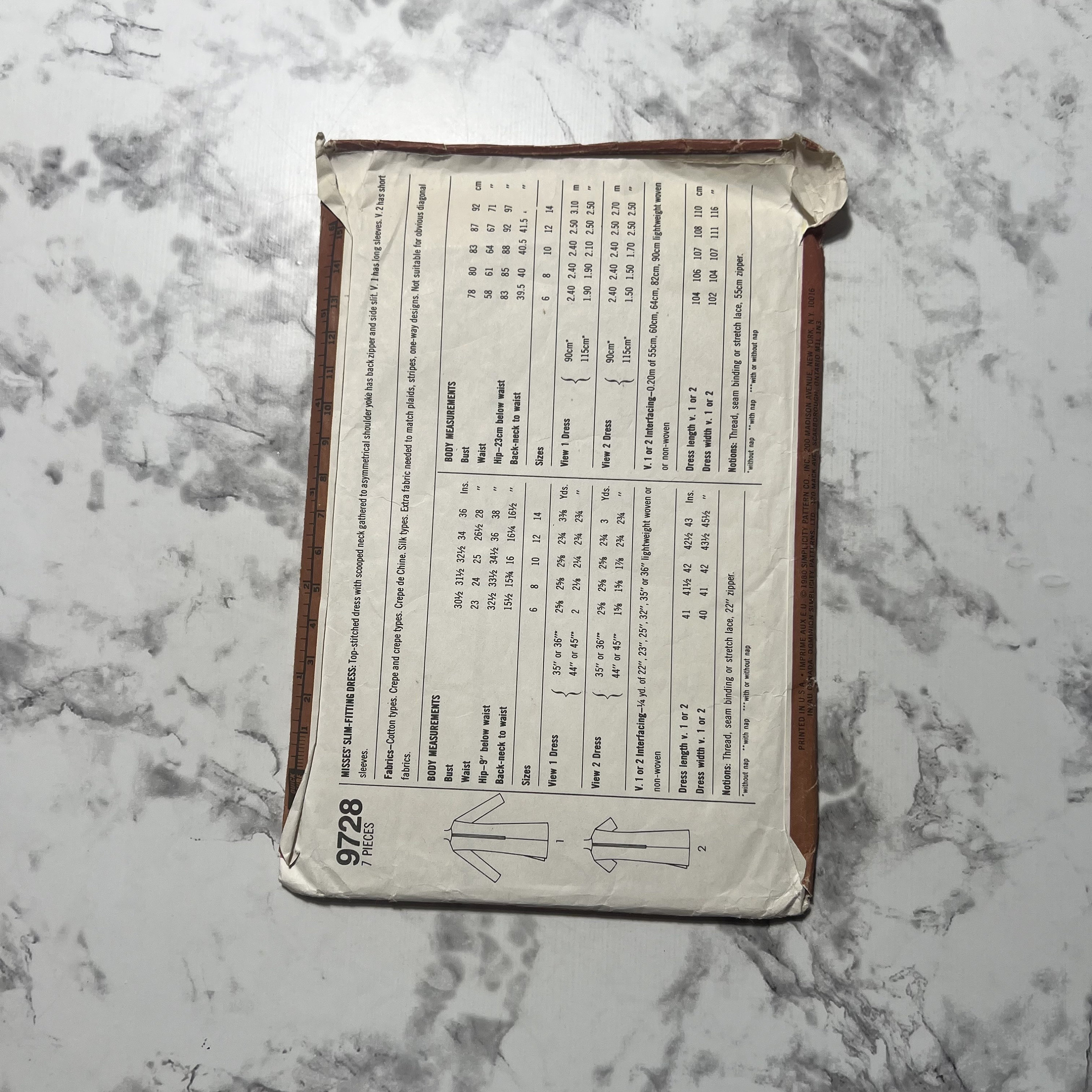 80s Misses' Slim-fitting Dress Pattern, Long or Short Sleeve Dress ...