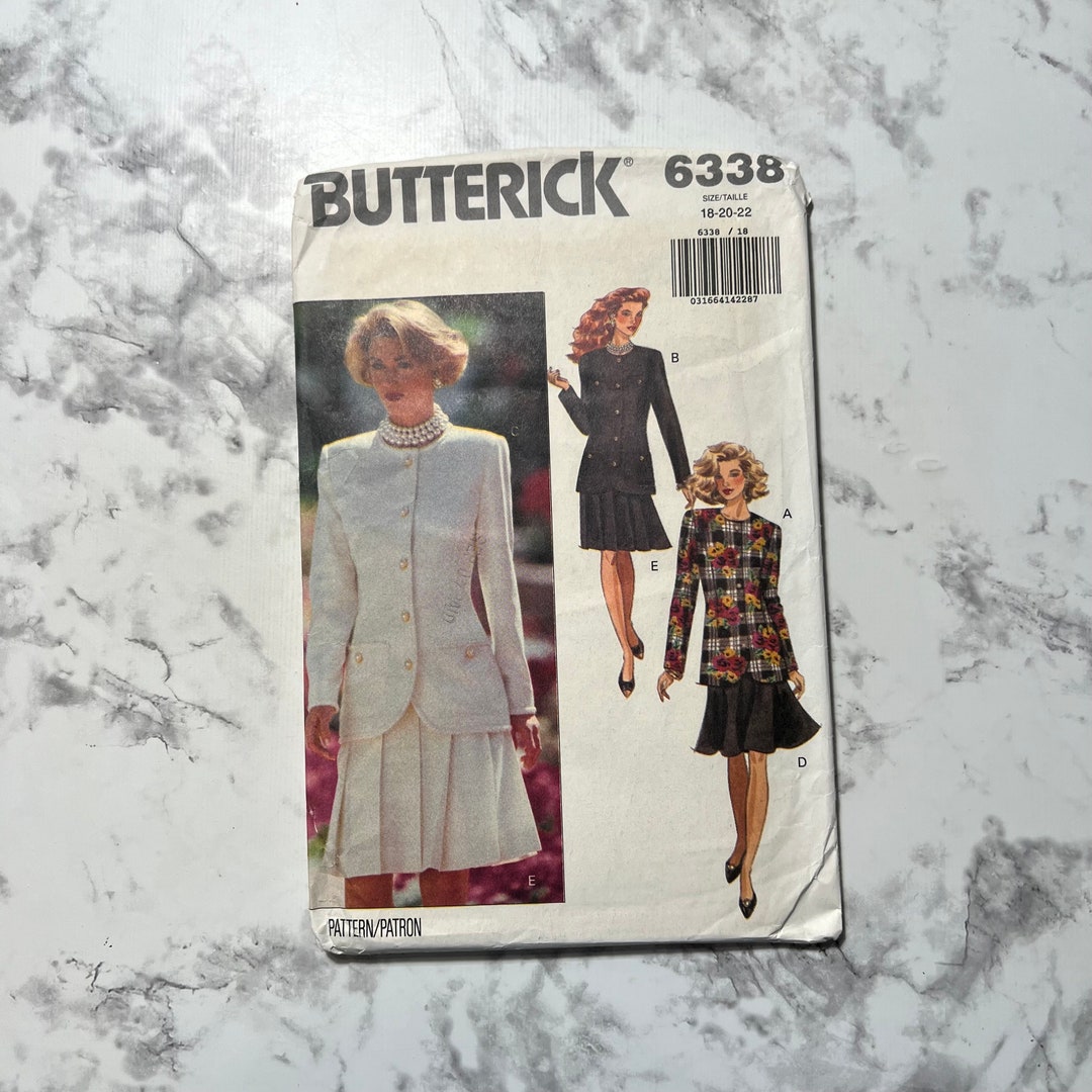 90s Misses' Jacket and Skirt Pattern, Jacket With Optional Trim ...