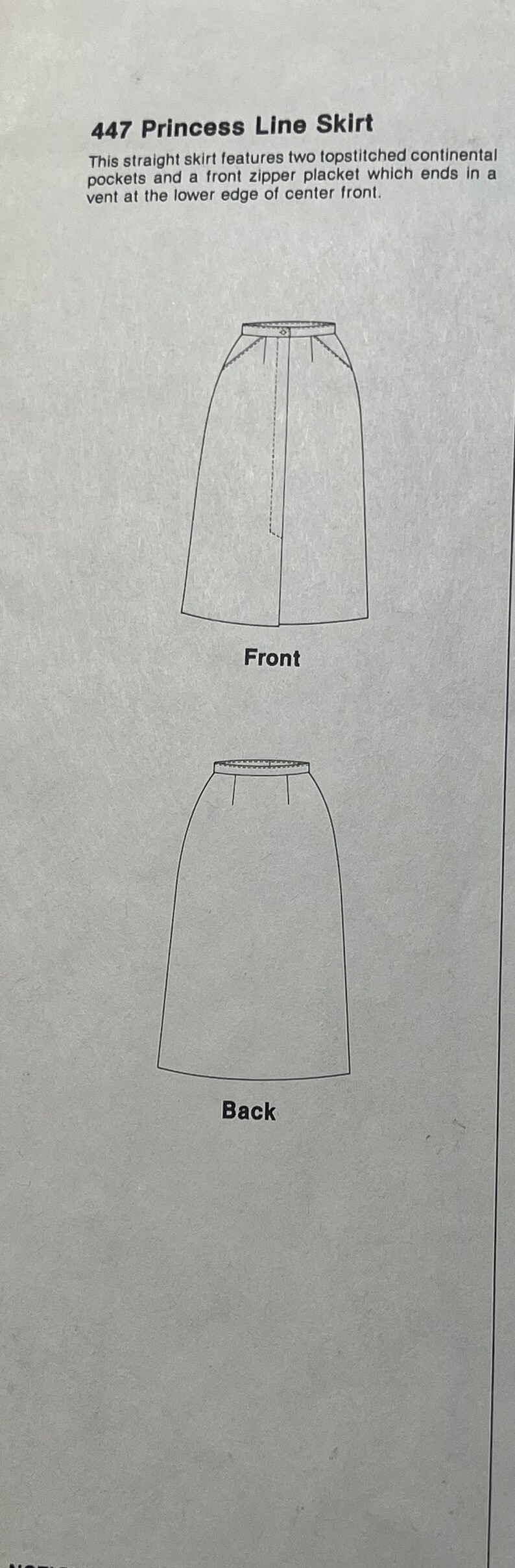 80s Princess Line Skirt Pattern Knee Length High Waist Fitted - Etsy