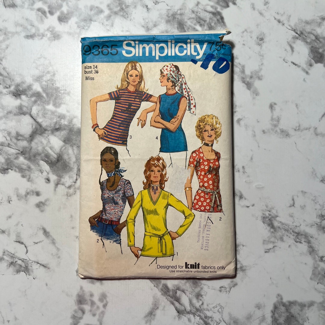 70s Misses' Set of Blouses Pattern Designed for Knit Fabrics Only, T ...
