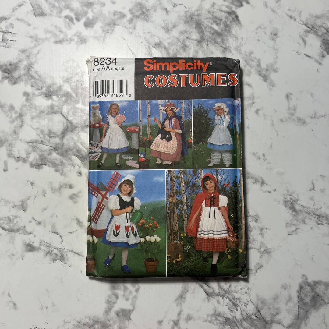 90s Child's Costumes Pattern, Girls' Halloween Costumes Pattern, Little ...