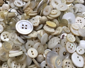 11MM Cool Vintage Pearlized Shiny Plastic White Buttons - Etsy