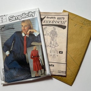 80s Connoisseur Misses Dress Pattern, Long Sleeve Collared Dress ...