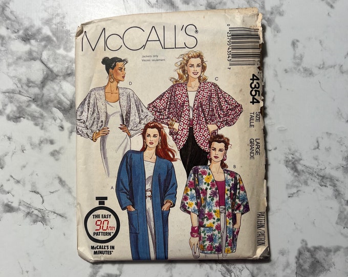 80s Easy 90 Minute Pattern, Misses Unlined Jackets Pattern, Simple to ...