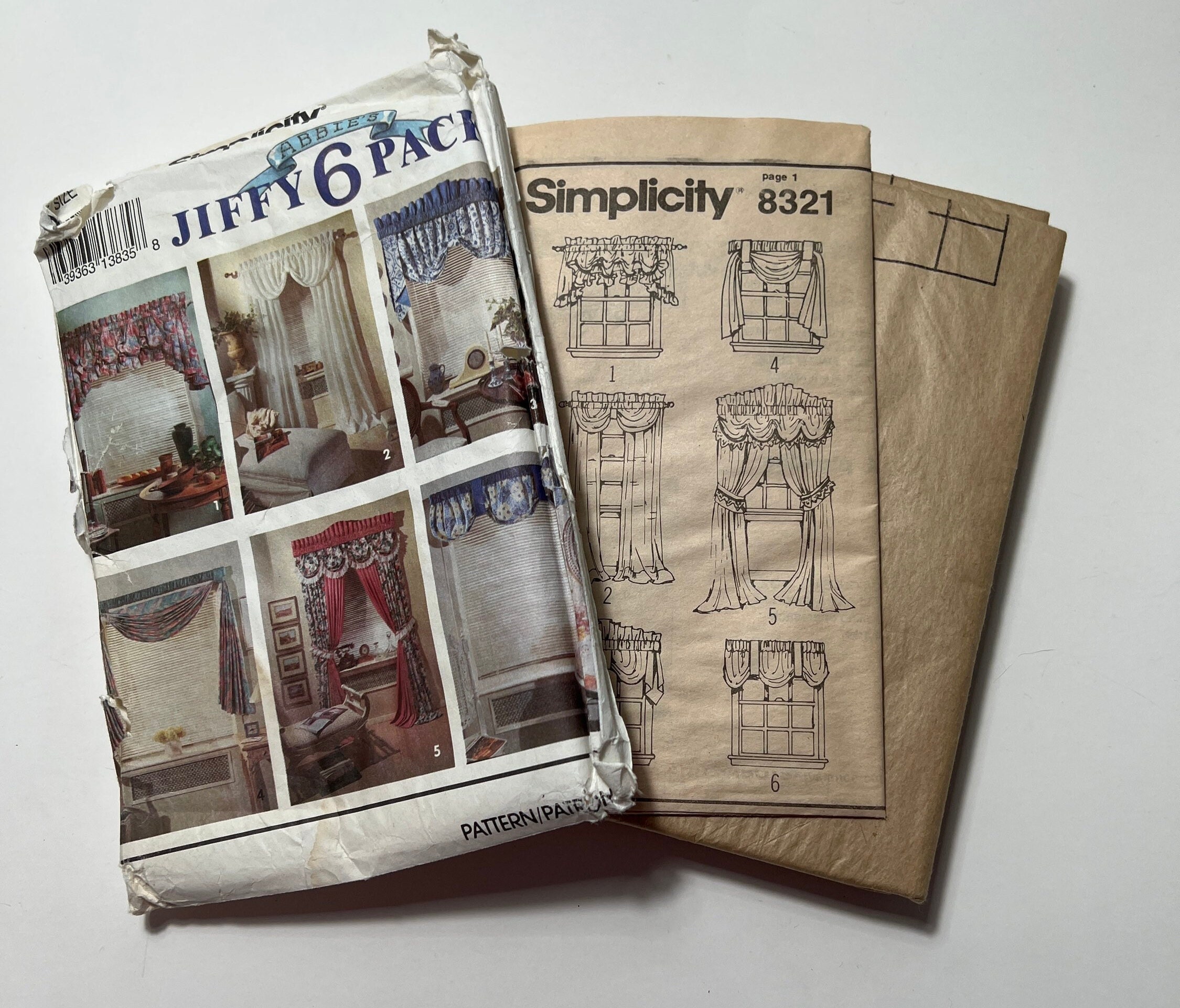 90s Jiffy 6 Pack abbies Window Treatments Pattern, 6 Different Curtain ...