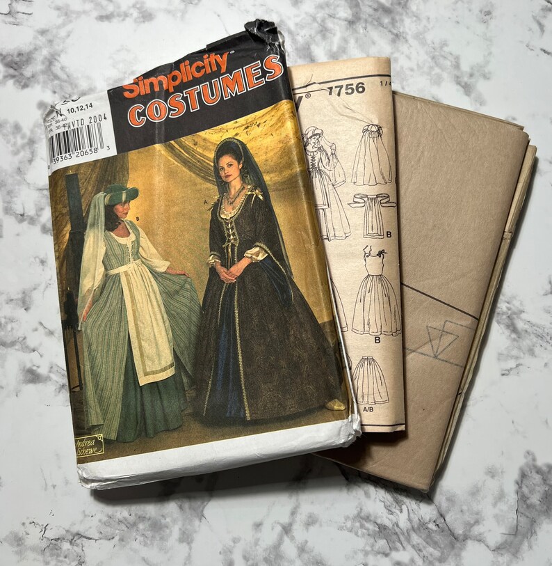 90s Misses Costumes Pattern, Medieval Gown Pattern, Historic Multi ...