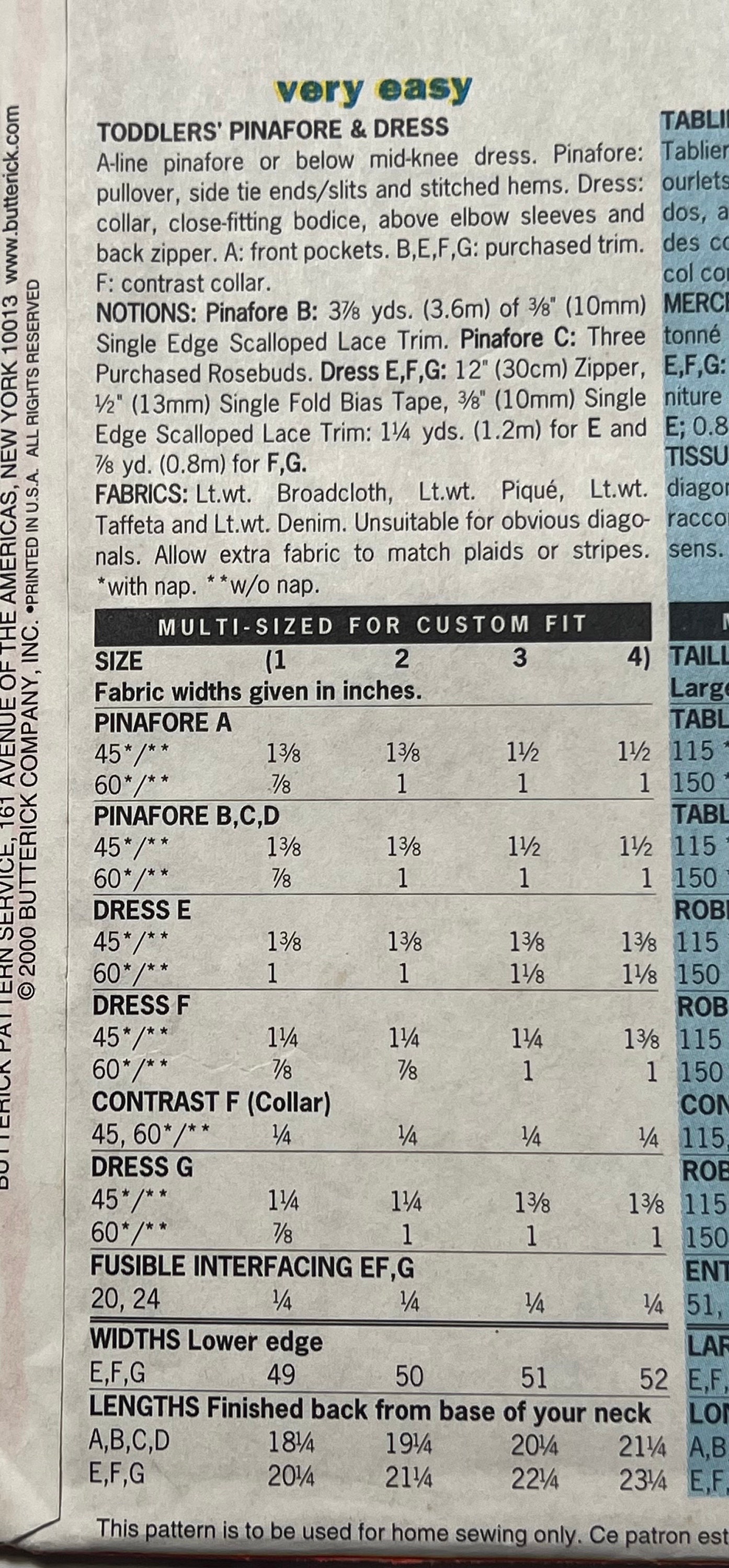 Early 2000s Fast and Easy 9 Sew Easy Toddlers' Pinafore and Dress ...