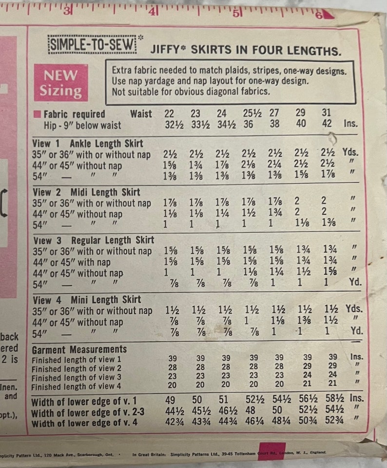60s Simple to Sew Jiffy Skirts Pattern in 4 Lengths, Easy Skirts ...