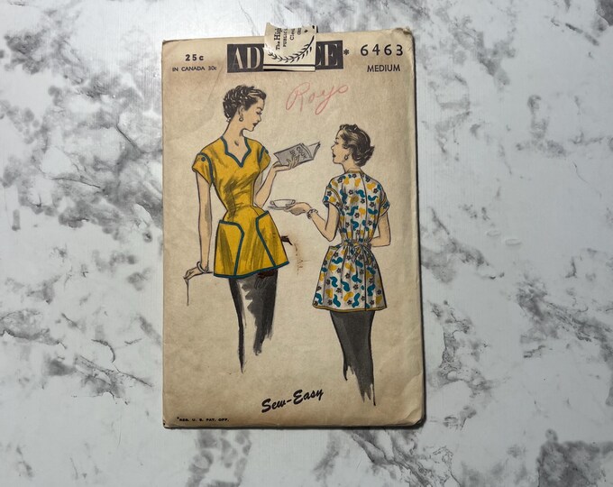50s Sew-easy Misses' Cobbler Apron Pattern, Short Sleeve Pullover Apron ...