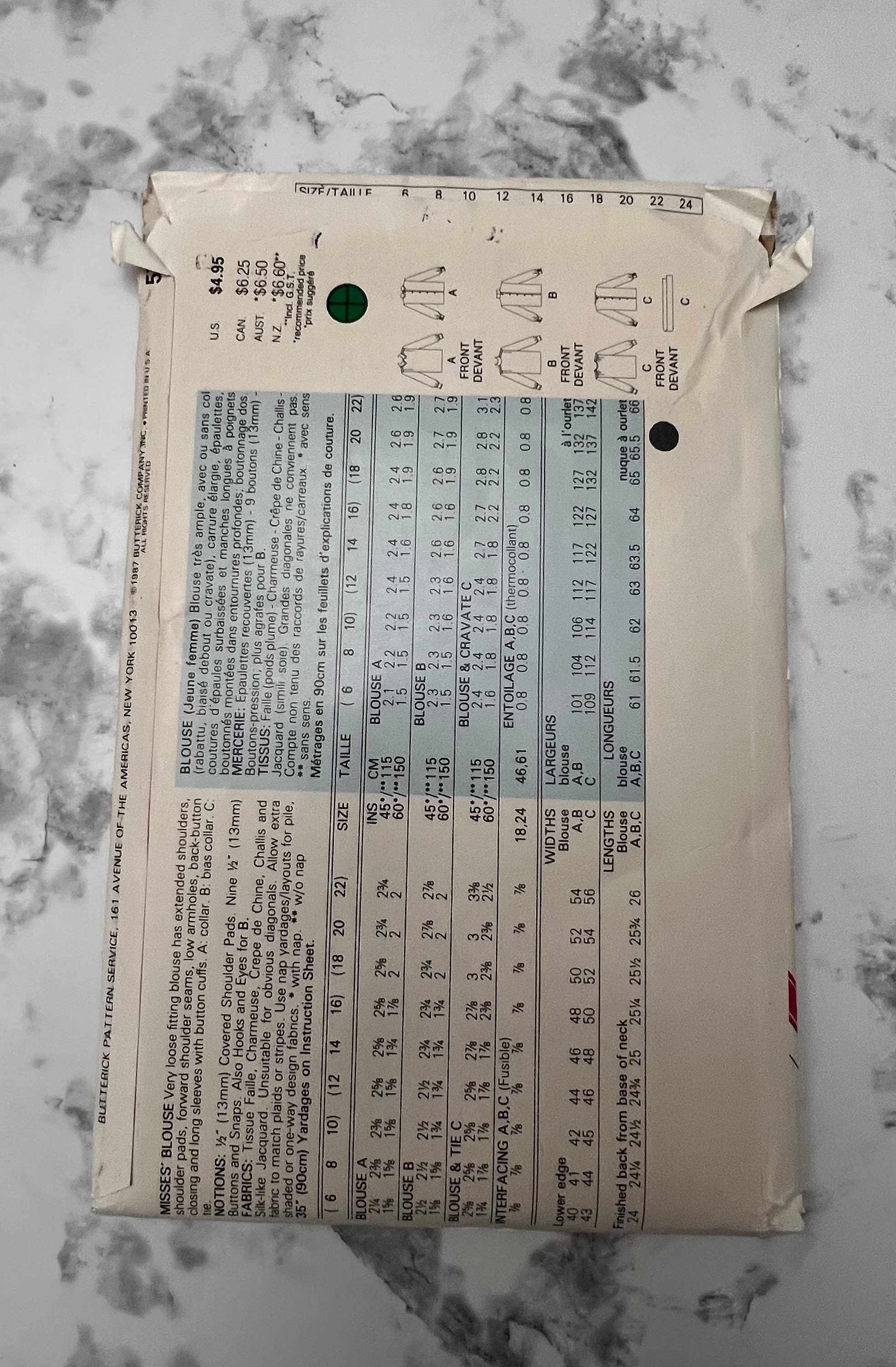 80s Easy Misses Blouse Pattern, Family Circle Collection, Loose Fitting ...