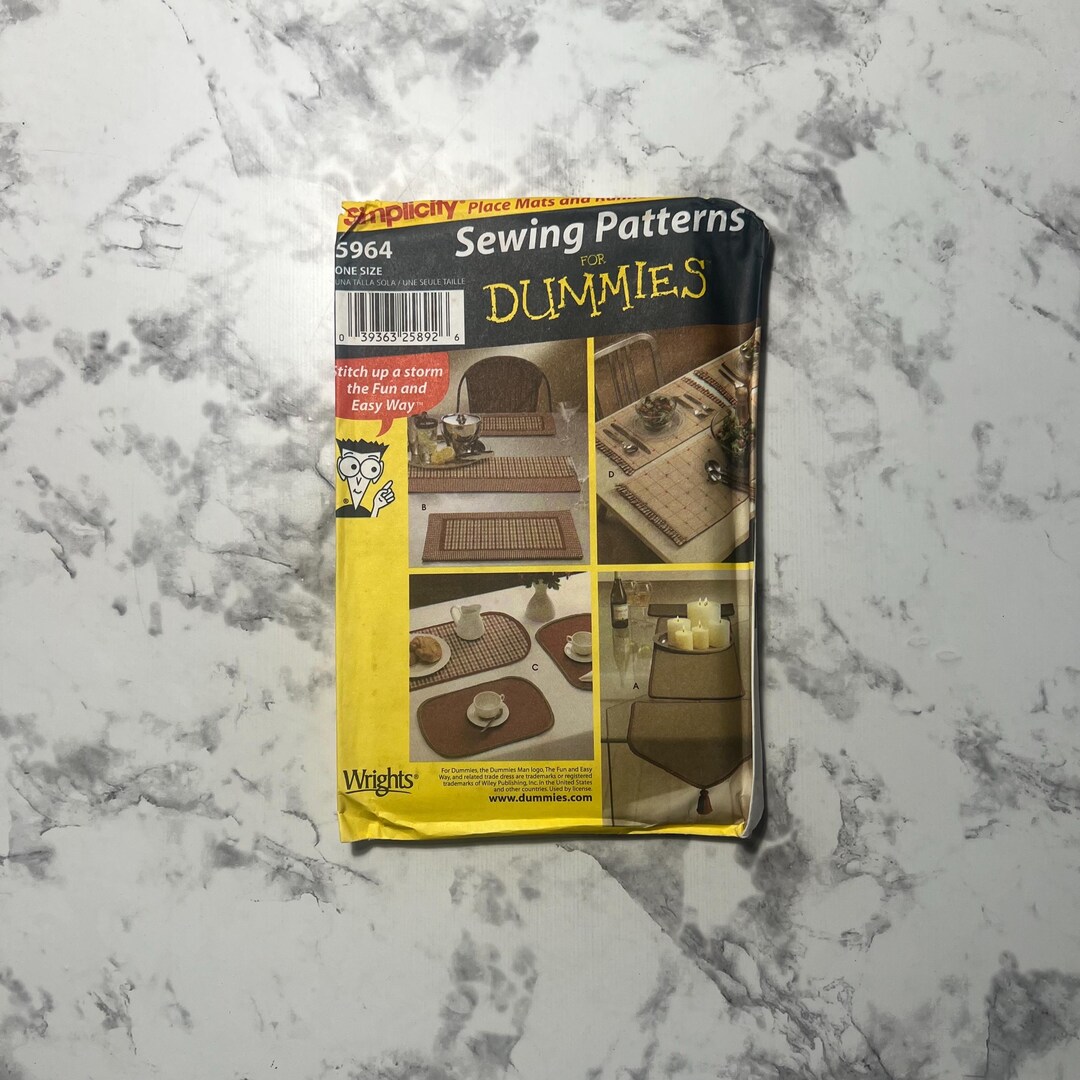 Early 2000s Sewing Patterns for Dummies, Table Runners in 3 Sizes and ...