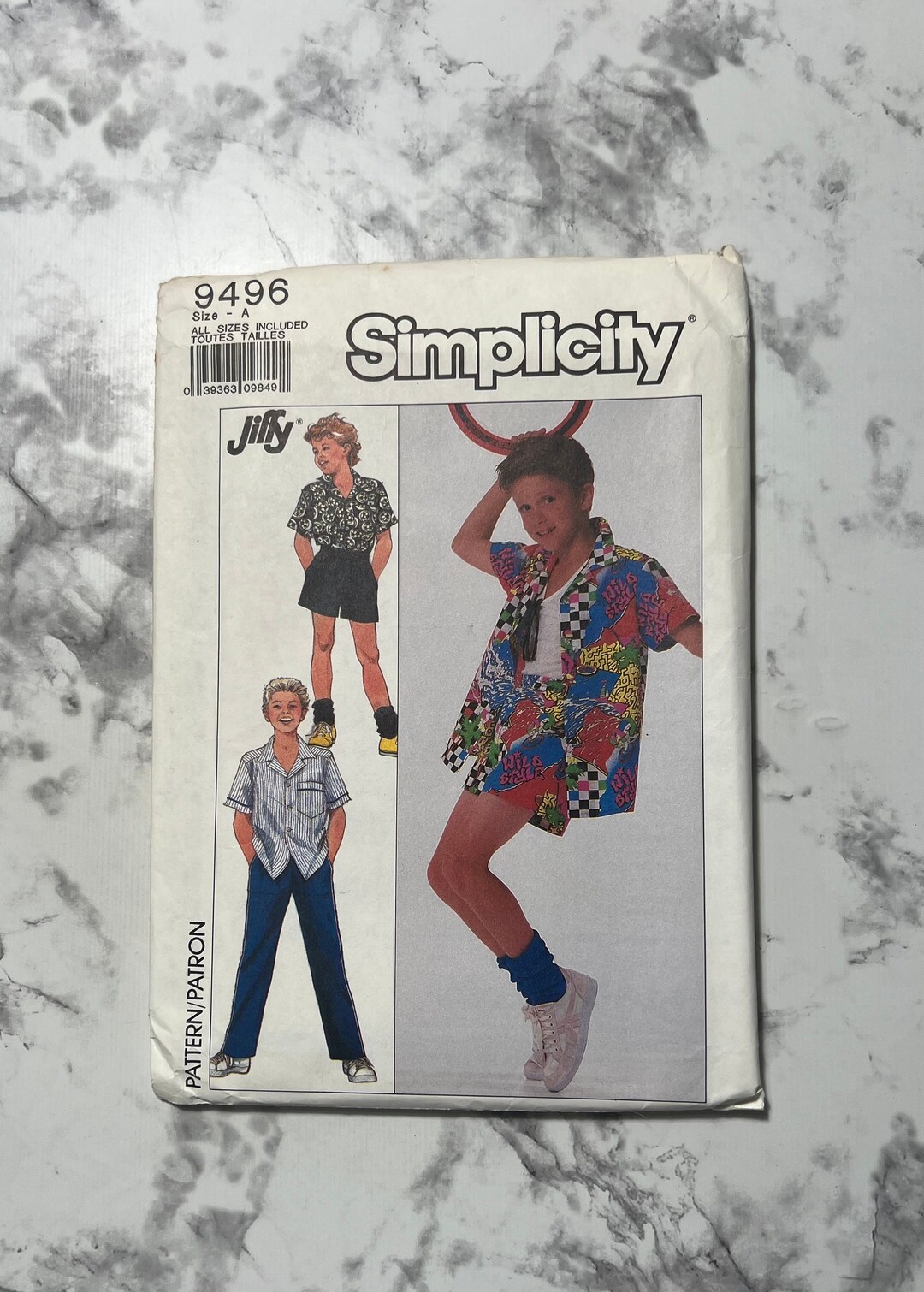 80s Boys' Easy to Sew Shirt and Pull-on Pants or Shorts Pattern, Jiffy ...