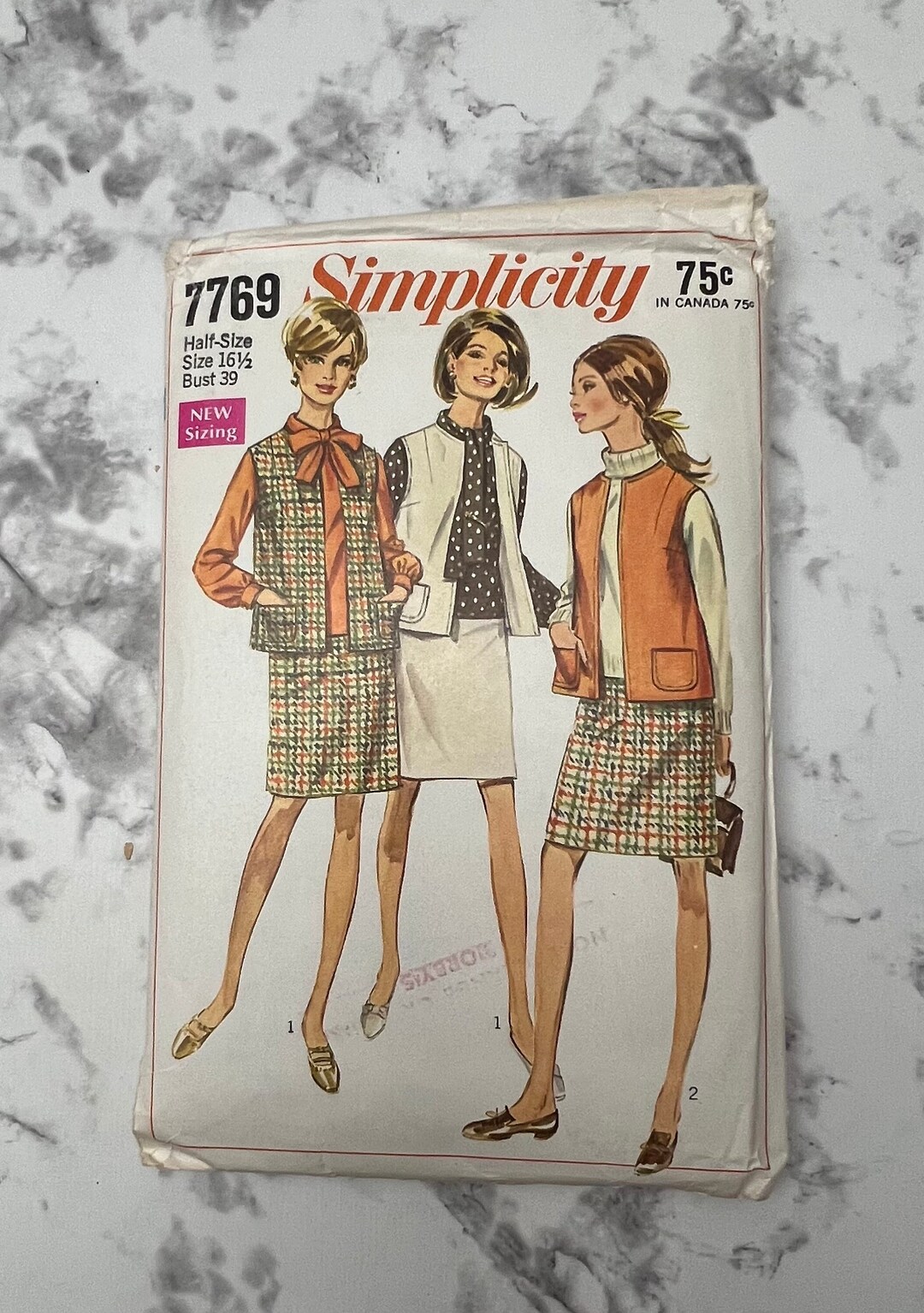 60s Sleeveless Jacket and Overblouse Pattern in Half Sizes, MISSING 1 ...