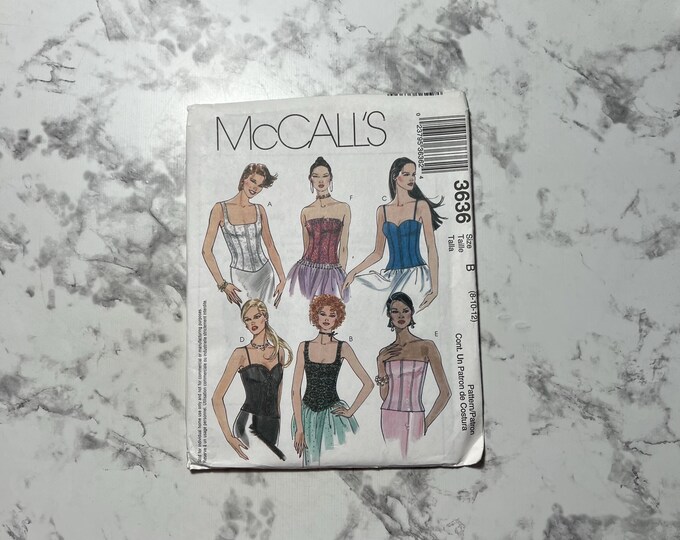Early 2000s Misses' Tops Pattern, Sleeveless or Strapless Corset Top ...