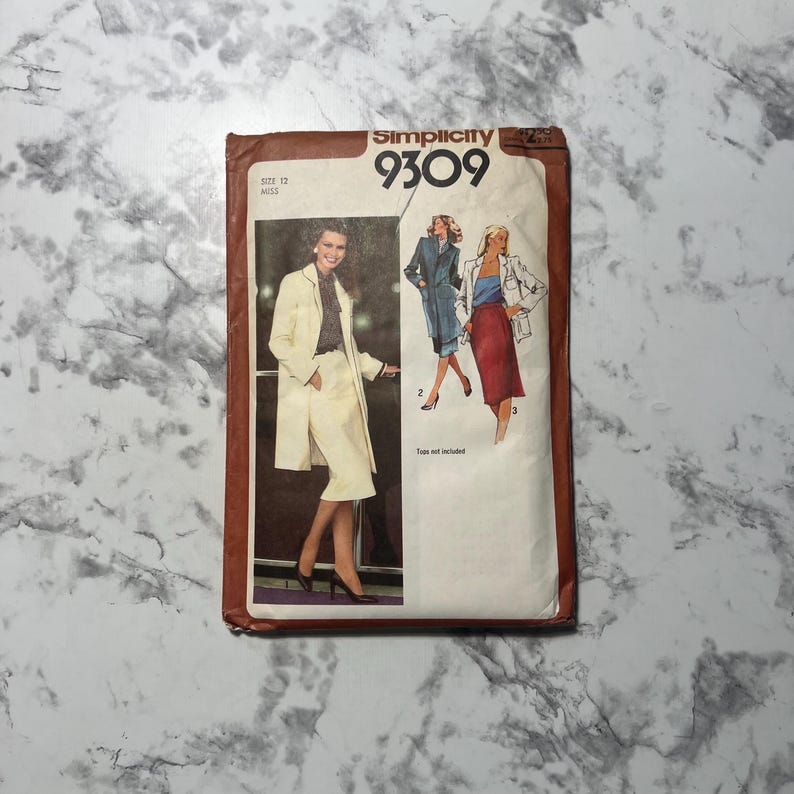70s Misses' Lined Jacket or Three Quarter Length Coat and Skirt Pattern ...