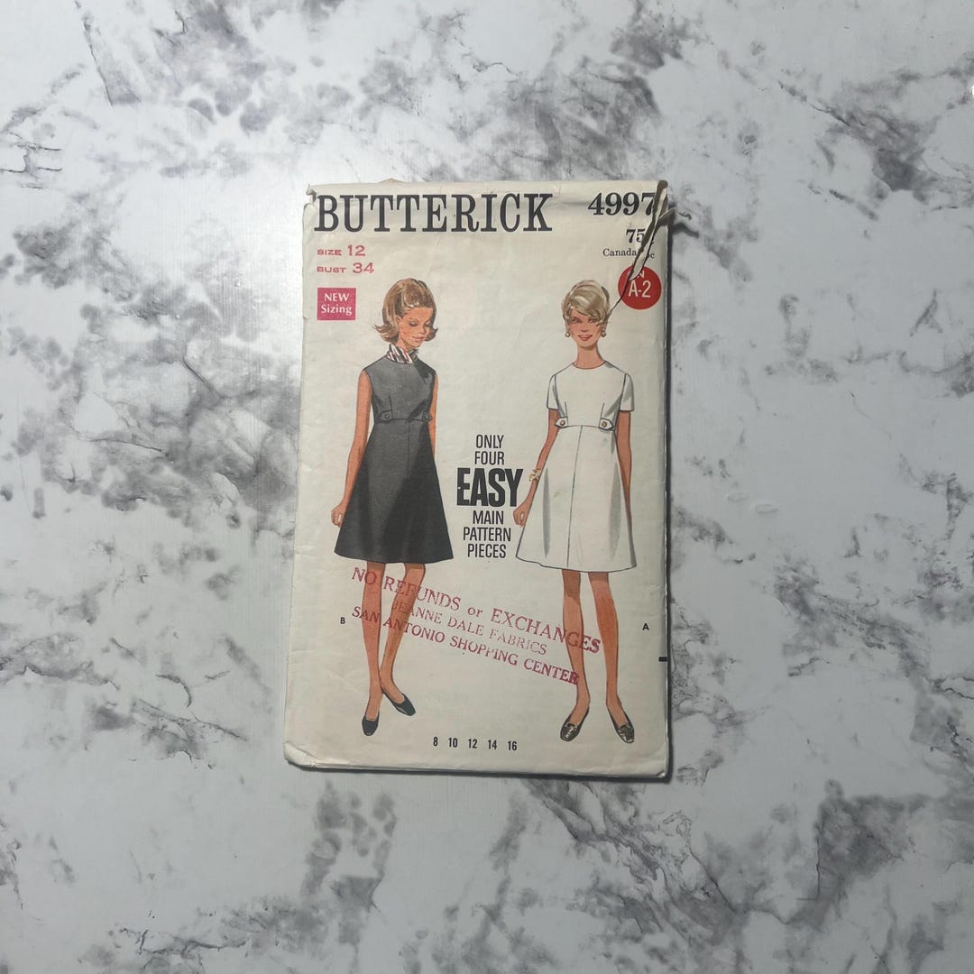 60s Easy Misses' One-piece Dress Pattern, Short Sleeve or Sleeveless ...