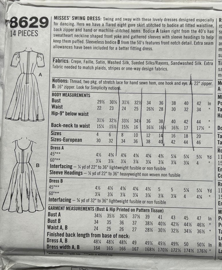 Retro Costume Collection, Misses Swing Dress Pattern, 50s Style Dress ...