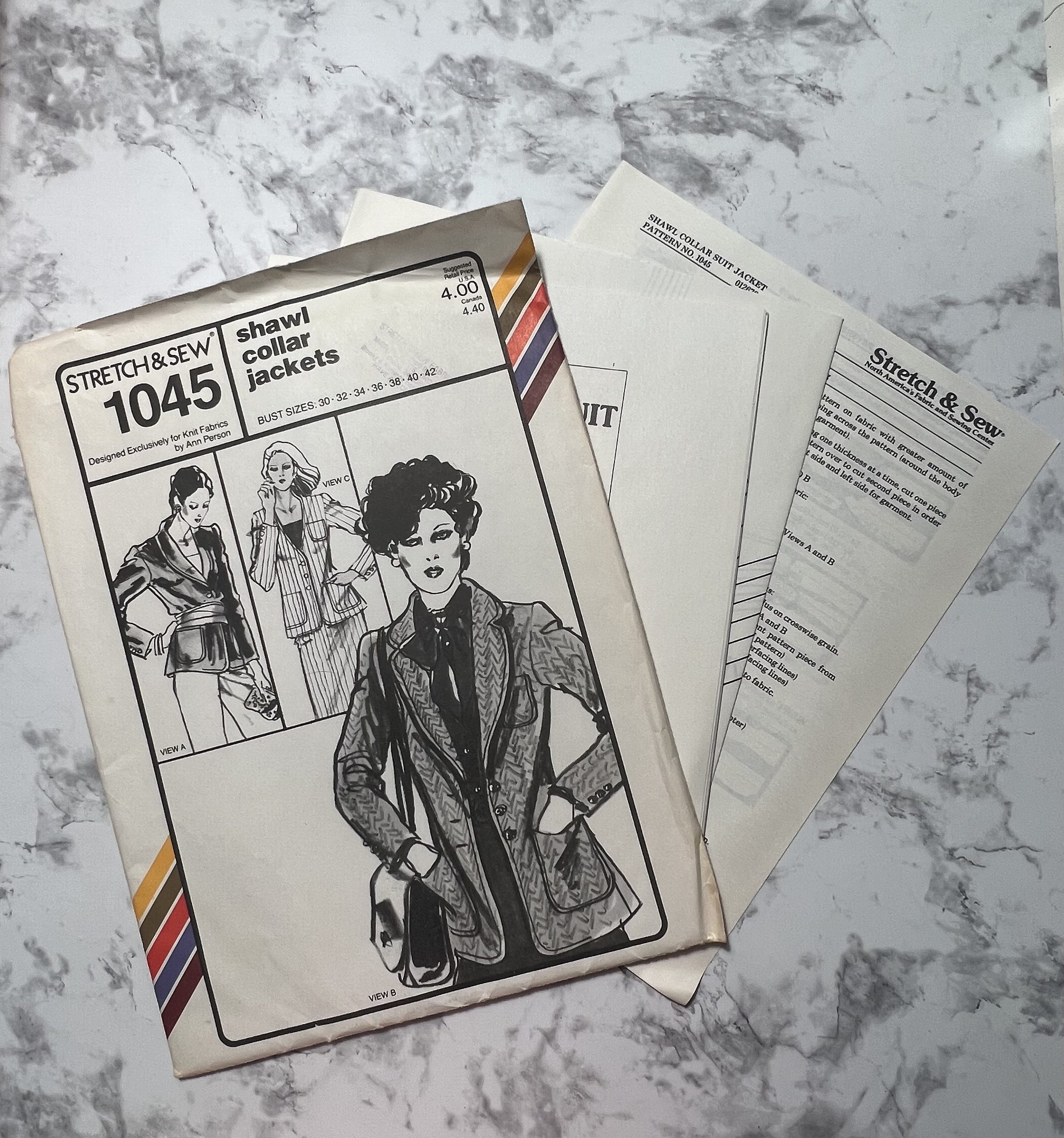 70s Shawl Collar Jackets Pattern, Button Front Women's Blazer Pattern ...