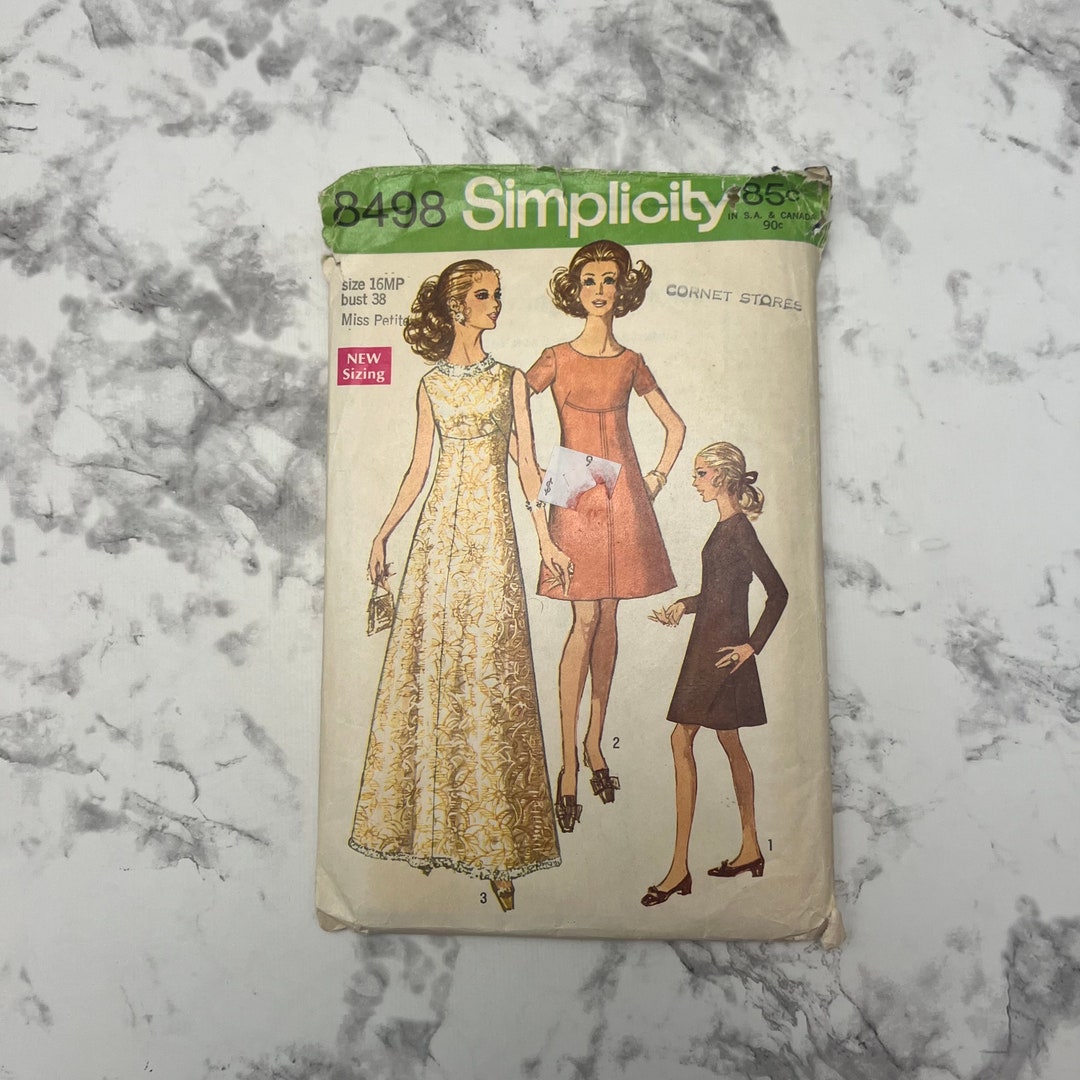 60s Miss Petites' and Misses' Dress Pattern in 2 Lengths, Dress With ...