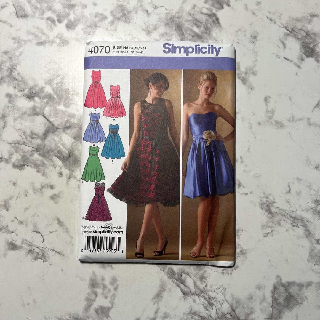 Misses Dresses Pattern With Bodice and Skirt Variations, Sleeveless or ...