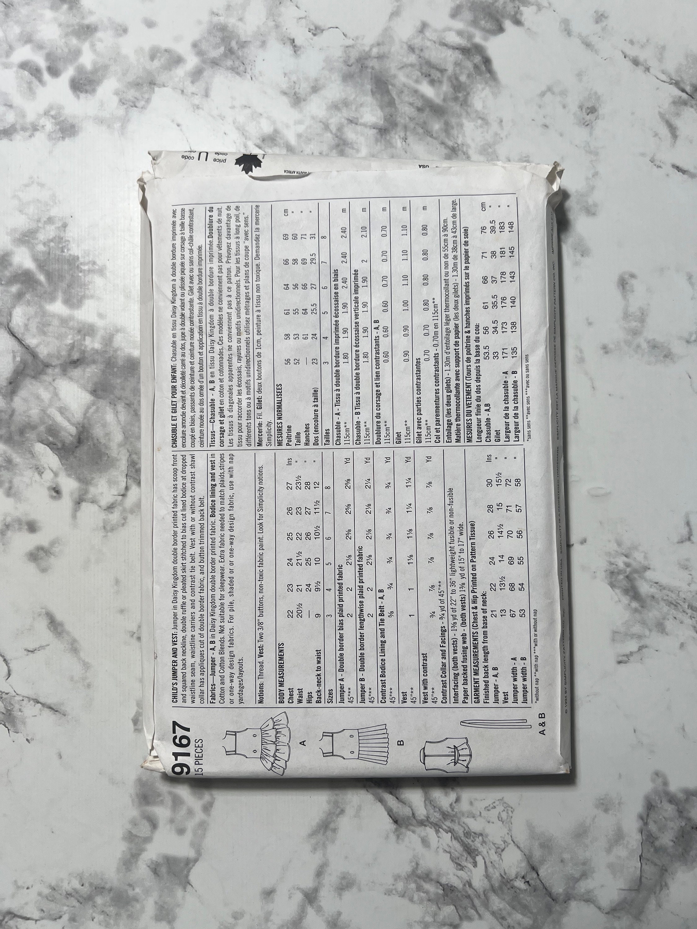 80s Daisy Kingdom Child's Jumper and Vest Pattern, Little Girl's ...