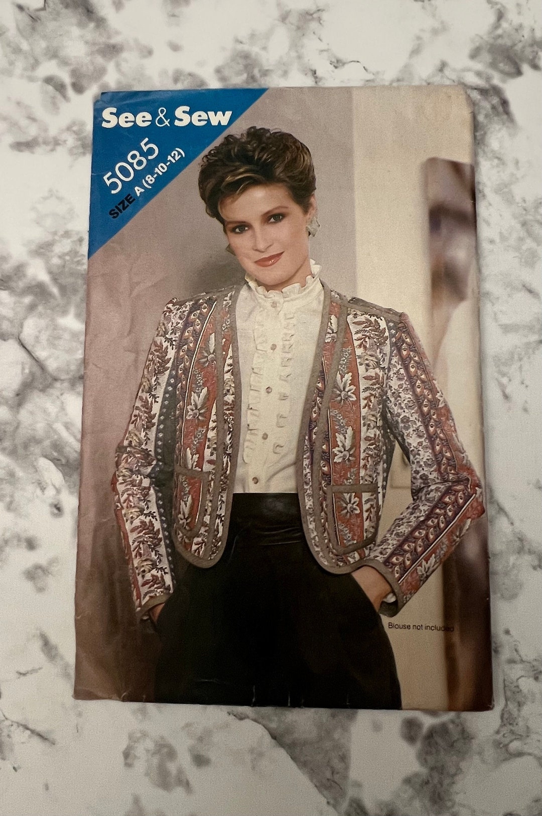 80s Misses Jacket Pattern, Open Front Cropped Jacket Pattern, See & Sew ...