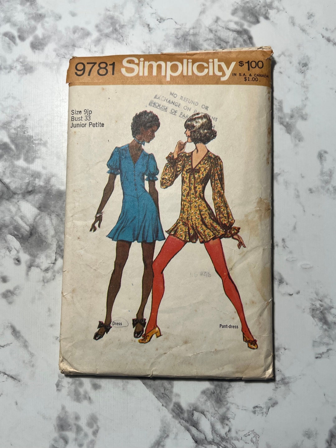 70s Junior Petites' and Misses' Mini-dress and Short Pantdress Pattern ...