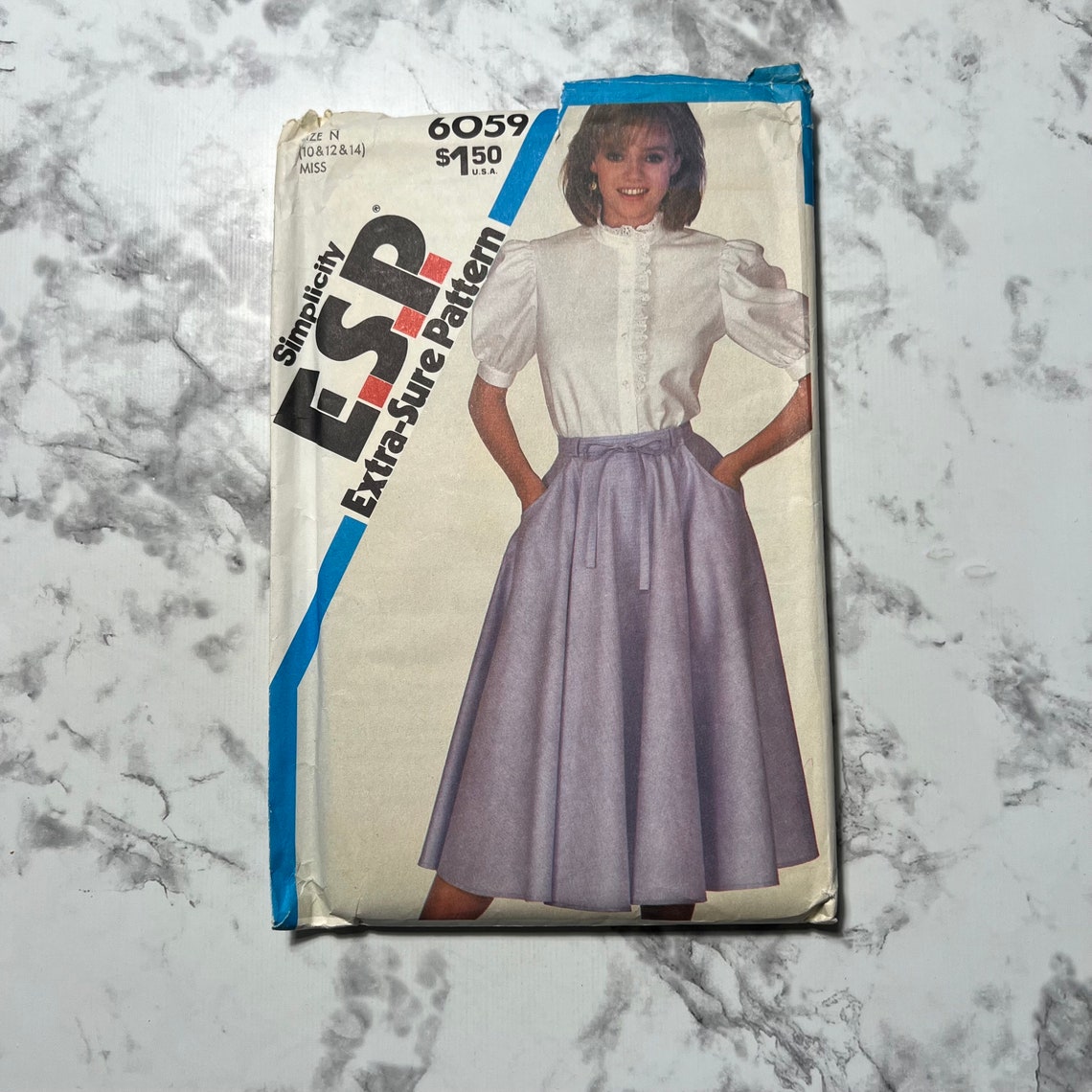 80s Extra Sure Pattern, Misses' Full Circle Skirt and Shirt Pattern ...