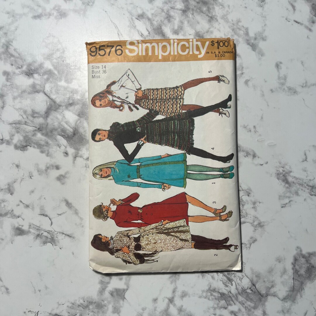 70s Misses' Dress With Front Wrap Skirt and Scarf Pattern, Long Sleeve ...