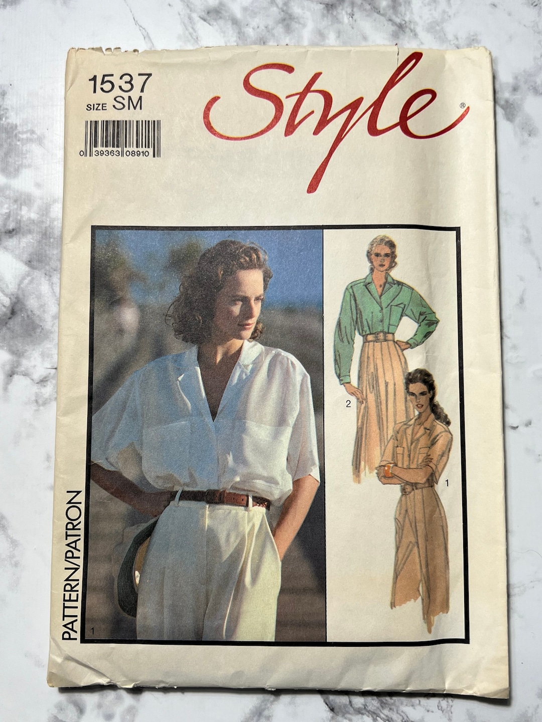 80s Misses Shirt Pattern, Loose Fitting Short or Long Sleeve Button ...
