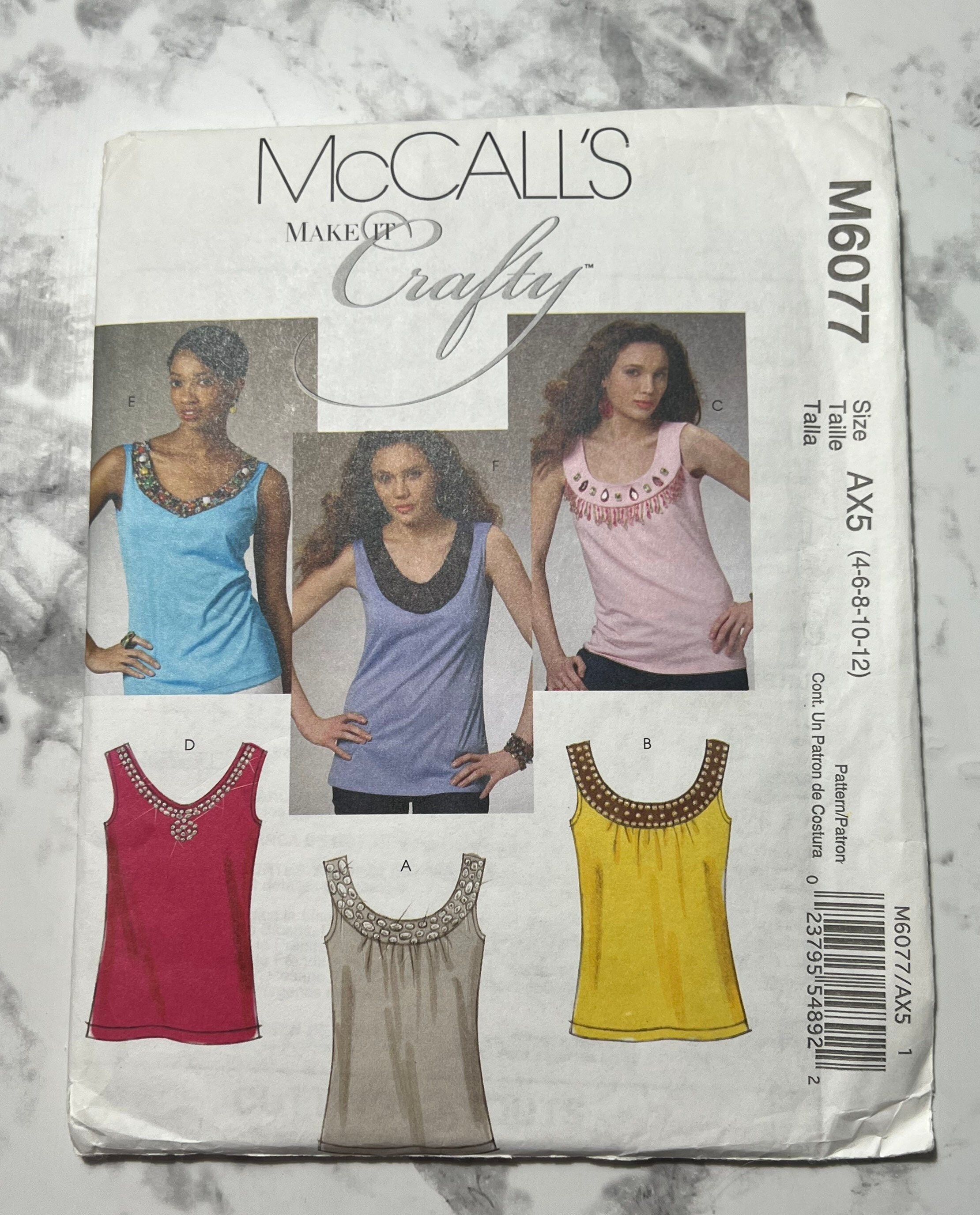 Make It Crafty Misses Tops Pattern Scoop Neck Embellished - Etsy