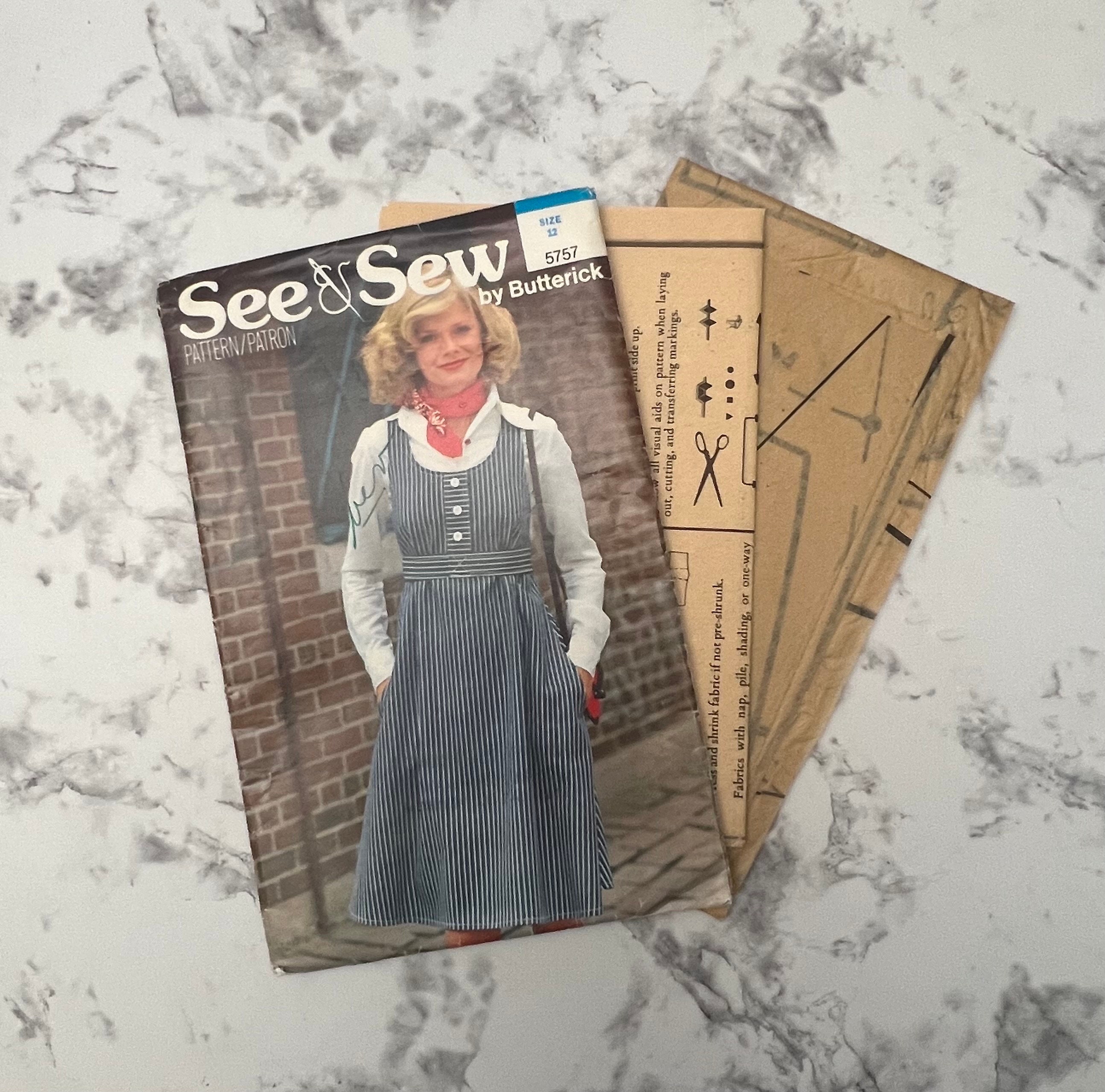 Early 80s Misses Jumper Pattern, Sleeveless Dress Pattern With Round ...