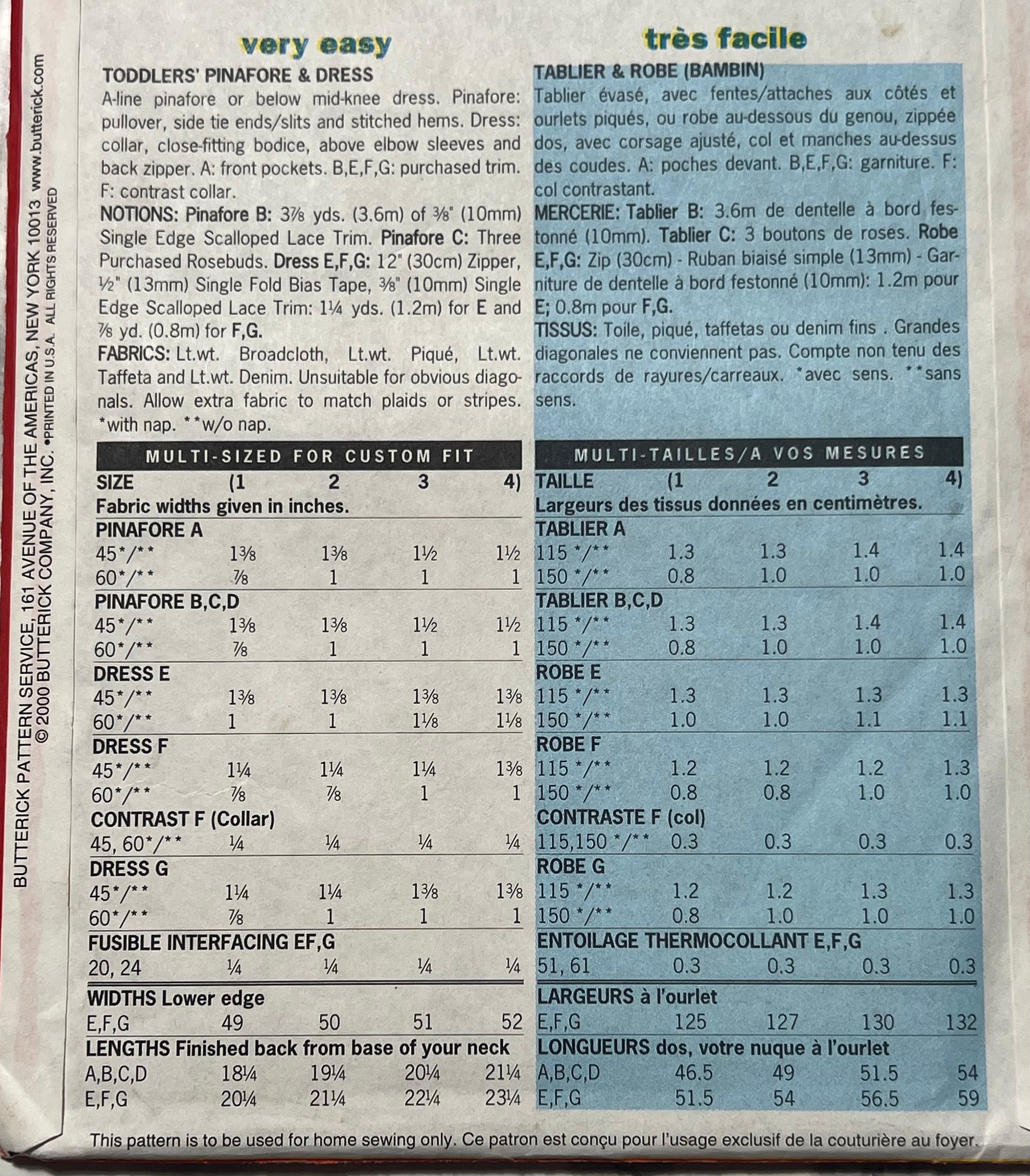 Early 2000s Fast and Easy 9 Sew Easy Toddlers' Pinafore and Dress ...